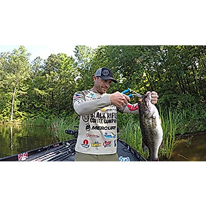 Cuda 9-Inch Pistol Grip Needle Nose Fishing Pliers with Integrated Crimper and Titanium, Fluorocarbon and Mono Cutters, Blue, (18096)