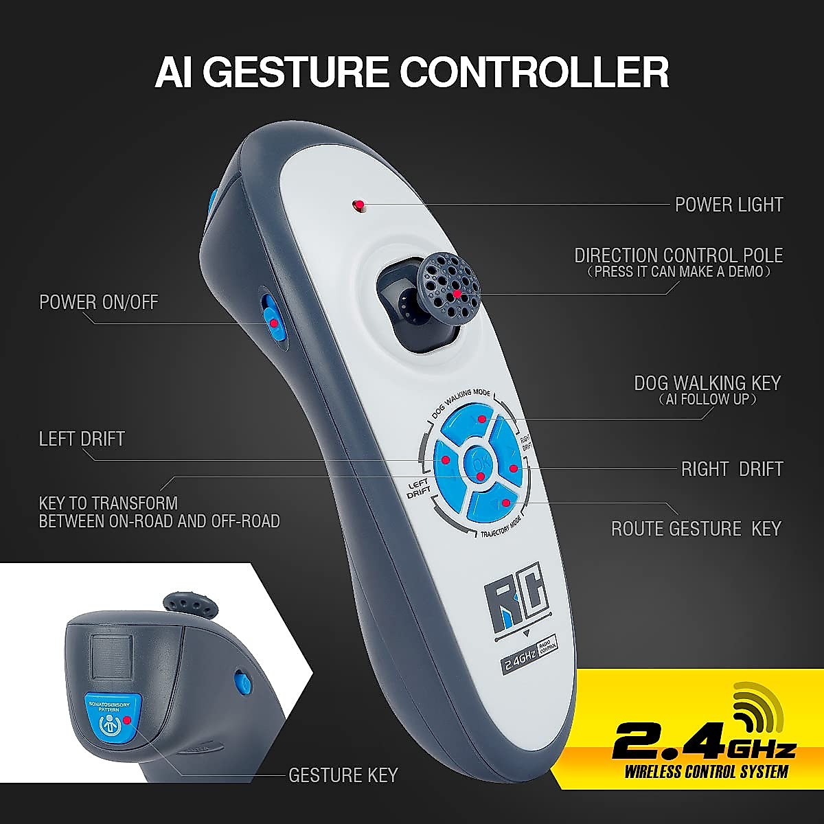 Remote Control car for Boys 4-7 RC Stunt car Twist rc Cars Age 8-12 Offroad Hobby Crawler Toy Hand Gesture Sensing Drift 360 Flips Double Sided Rotate Transform 4WD Vehicles 5 Year Old Girls Kids