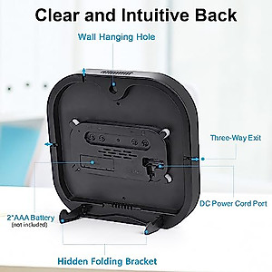 Large Digital Wall Clock, 10.55" Led Display, Automatic Brightness Dimmer Big Clock with Remote, Square Alarm Clock for Living Room Decor