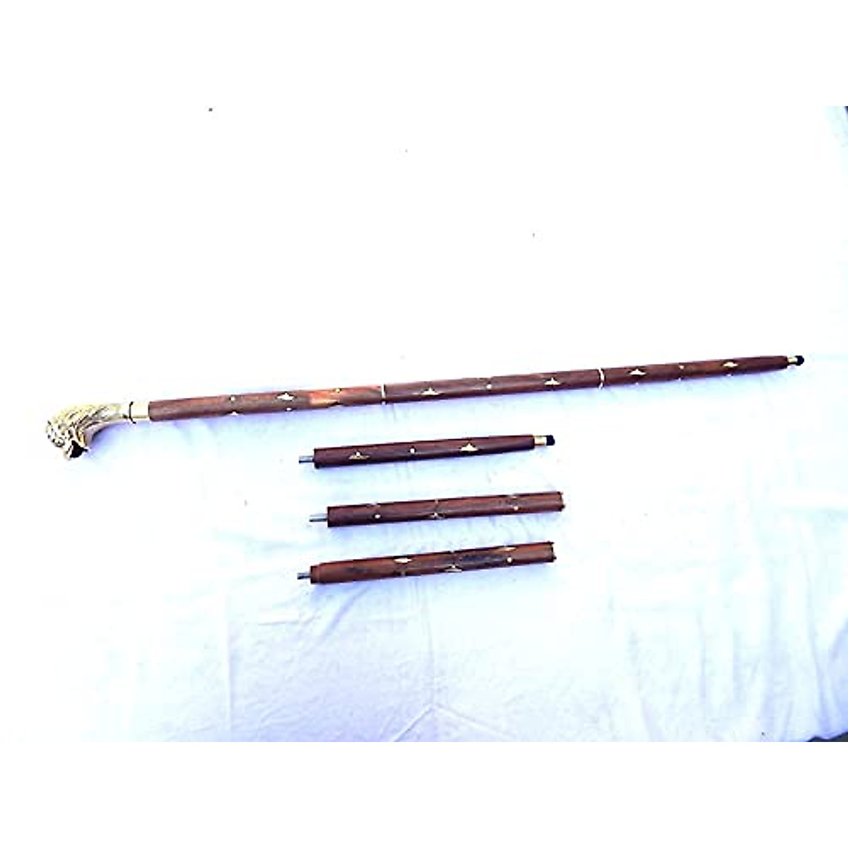 Halloween Vintage Handmade Lion Head Handle Wooden Walking Stick Cane Vintage Designer Handmade