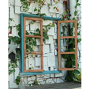 SUNHIPPIE Country Style Window Frame, Wooden Wall Decoration, Fake Window Scenery Props, Window Wall Decoration Art Suitable for Home Bedroom Living Room Garden(White,Small)