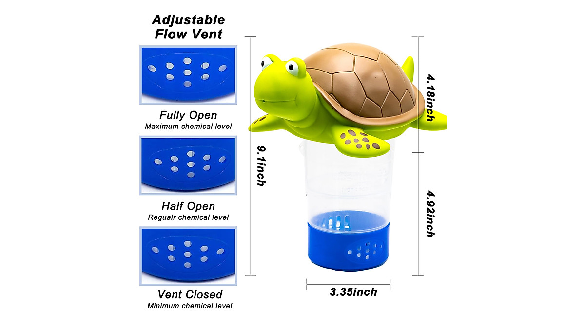 WWD POOL Turtle Chlorine Floater - Durable Pool Dispenser