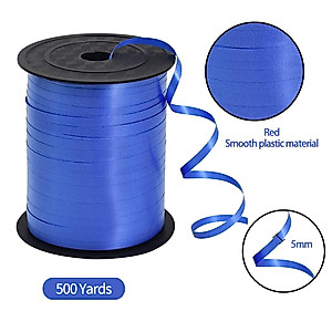TONIFUL 500 Yards Curling Ribbon-Balloon Ribbon-Balloon String for Art&Craft Decor,Gift Wrapping,Ribbons and Bows for Christmas New Year Birthday Gifts (Blue)