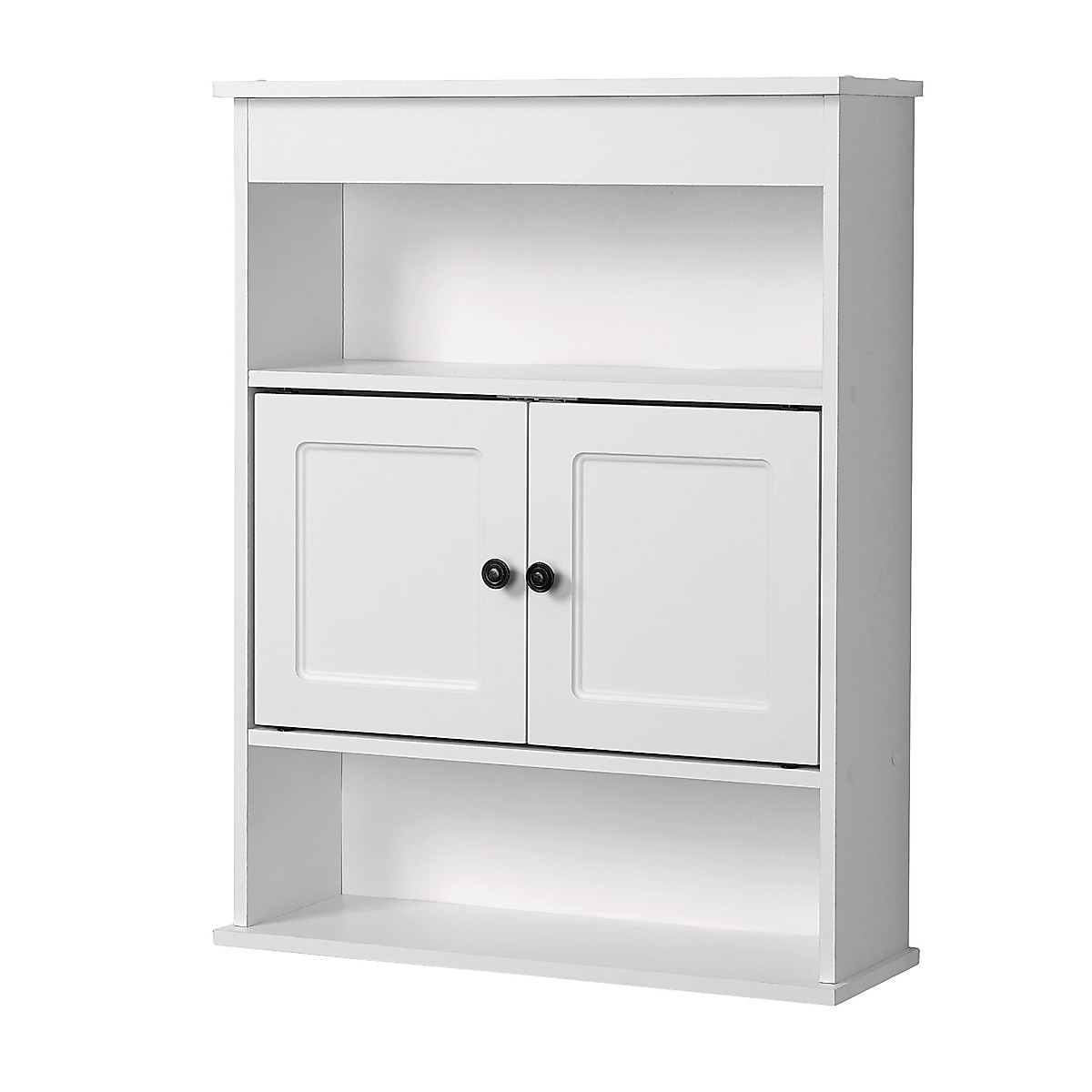 Zenna Home Bathroom Wall Cabinet, White with 2 Doors and 3 Adjustable Shelves, Ideal Medicine Cabinet or Over-the-Toilet Wall-Mounted Storage for Bathroom Essentials