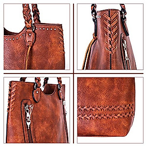Lady Conceal Concealed Carry Purse - Riley Scoop-Top Tote (Mahogany)