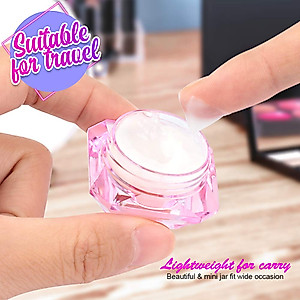 40Pcs Cosmetic Containers, HNYYZL 3 Gram Sample Empty Container Plastic Travel Pot Jar, for Eye Shadow Nails Powder Jewelry Earrings Lotion Cream Sample Make-up Storage(8 Colors, 3ML)