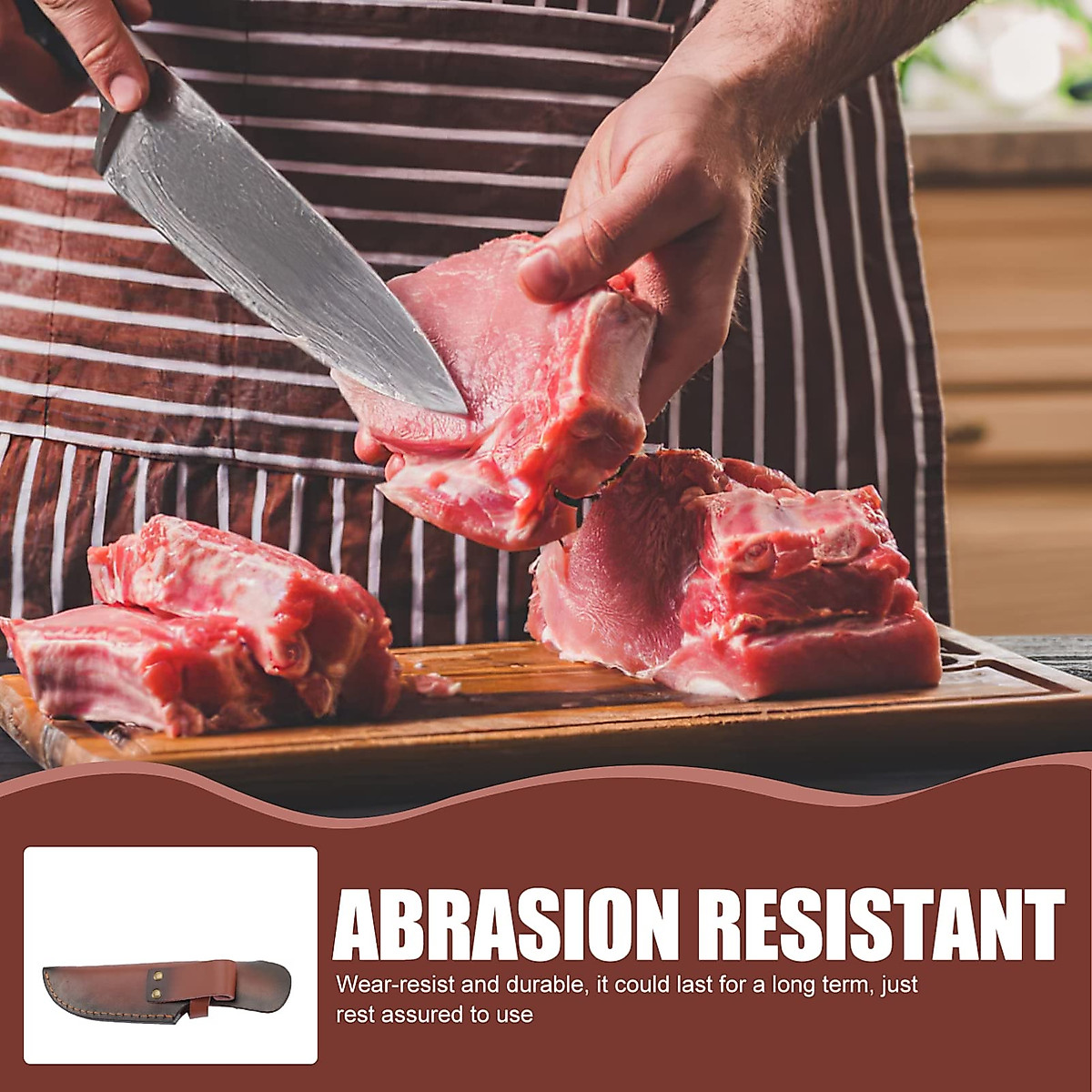 CALLARON Leather Sheaths Straight Blade Cover Belt Case for Outdoor