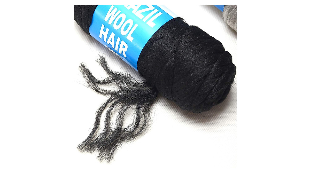Buy BLUPLE Black Acrylic Wool Hair for Braiding & Locs | Durable ...