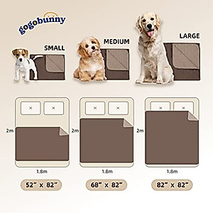 gogobunny 100% Double-Faced Waterproof Dog Bed Cover Pet Blanket Sofa Couch Furniture Protector for Kids Children Dog Cat, Reversible(52x82 Inch (Pack of 1), Dark Chocolate/Light Chocolate)