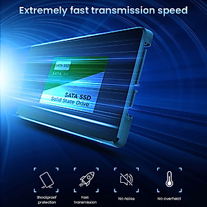 SSD 64GB Internal Solid State Hard Drive, Up to 400 MB/s SATA 6.0GB/s, Internal Hard Disk HDD Replacement for Increase Performance, Drive Fast Read for Gaming Notebook PC Desktops