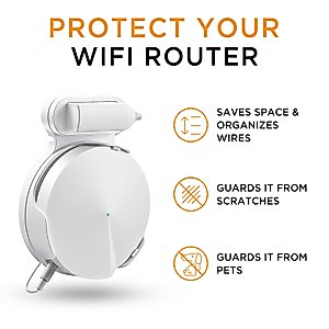 BANGCHEER Wi-Fi Wall Shelves, Cable and Power Line Storage Boxes for TP-Link Deco M5, Suitable for Sorting Home Wi-Fi Routers, Wall Mounts That are Easy to be Installed on The Celling (White-1Pack)