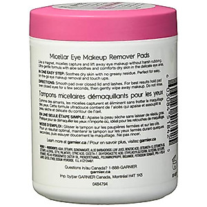 Garnier Micellar Eye Makeup Remover Pads Facial Treatment Pads, 100 Count