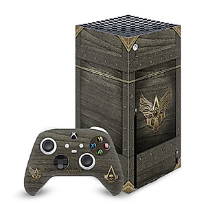 Head Case Designs Officially Licensed Assassin's Creed Wood and Gold Chest Black Flag Graphics Matte Vinyl Sticker Gaming Skin Decal Cover Compatible with Xbox Series X Console and Controller Bundle