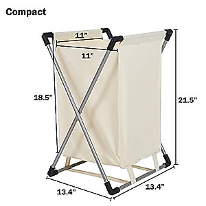 LUCKYERMORE Collapsible Laundry Basket for Dirty Clothes Household Laundry Hamper with Iron X-Frame and Oxford Hamper Bag