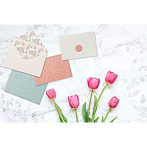 40 Blank Note Cards with Envelopes & Stickers | 4” x 6” Bulk Boxed Set of all Occasions Greeting Notecards | Assortment of Colored Stationary Plain Greeting Cards.