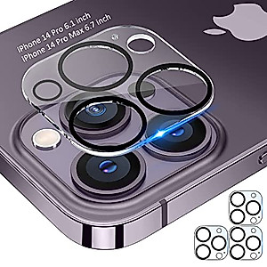 Tensea [3Pcs] for iPhone 14 Pro / 14 Pro Max Camera Screen Protector, Tempered Glass Film Camera Cover Lens Protector, Full Edge to Edge, HD Clear, Case Friendly for iPhone 14Pro 6.1"/ 14 ProMax 6.7"