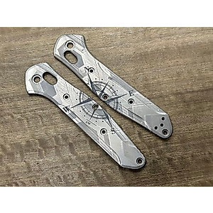 COMPASS engraved Titanium Scales for Benchmade 940 Osborne