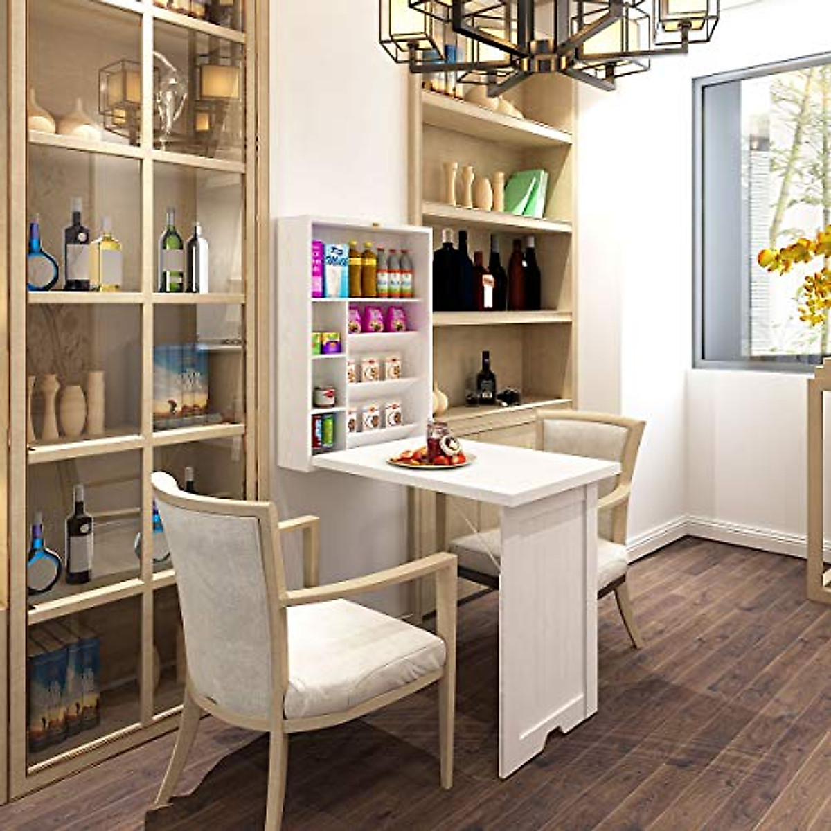 Casart Multi-Function Computer Desk, Wall Mounted Fold Out Table, Convertible Desk Writing Desk for Home and Office