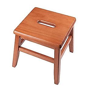 Winsome Kaya 2-Piece Conductor Stool Set, 12H in, Solid Wood, Teak Finish