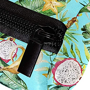 Watercolor Tropical Green Palm Leaves Banana Pencil Bag Pen Case Stationary Case Pencil Pouch Desk Organizer Makeup Cosmetic Bag for School Office