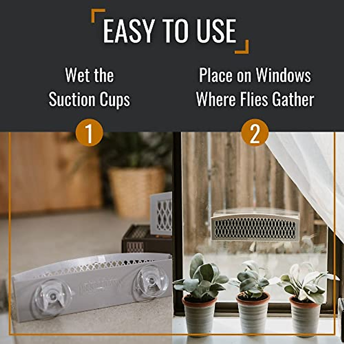 Dr. Killigan's The Fly Inn | Window Fly Traps | Sticky Fly Strip | Indoor Insect Trap | Catches and Hides Bugs | Better Than Fly Paper or Ribbon | Get Rid of Flies | (2+4, Gray)