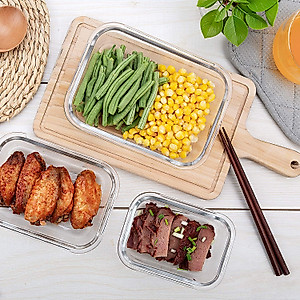 [10 Pack] Glass Meal Prep Containers, Food Storage Containers with Lids Airtight, Glass Lunch Boxes, Microwave, Oven, Freezer and Dishwasher Safe