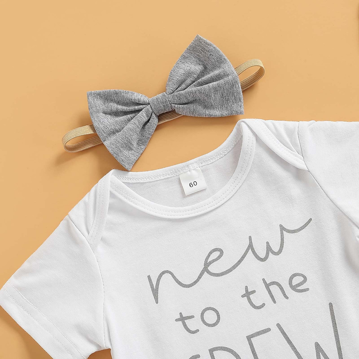 Tiacham Baby Boy Coming Home Outfit Newborn Girl New To The Crew Outfits Hospital Bodysuit Pant Set (White , 0-3 Months )