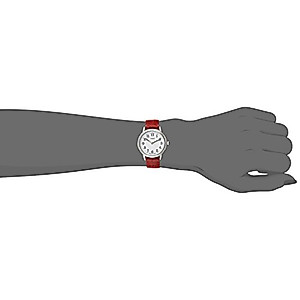 Timex Women's TW2P68700 Easy Reader Red Croco Pattern Leather Strap Watch, Red/Silver-Tone, Round, Easy Reader 30mm