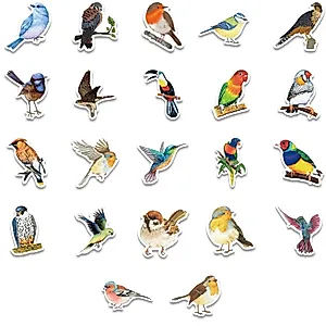 100 PCS Bird Stickers, Vinyl Waterproof Bird Stickers for Water Bottles, Laptop, Notebook, Scrapbook, Luggage, Cell Phone, Skateboard, Helmet