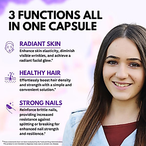 VITBOOST Biotin with Hyaluronic Acid, Collagen and Keratin – 25000 mcg Hair Growth Vitamins for Men and Women – Nails and Skin, USA Made - Third Party Tested, B1, B2, B3, B6, B7 Complex - 60 Capsules