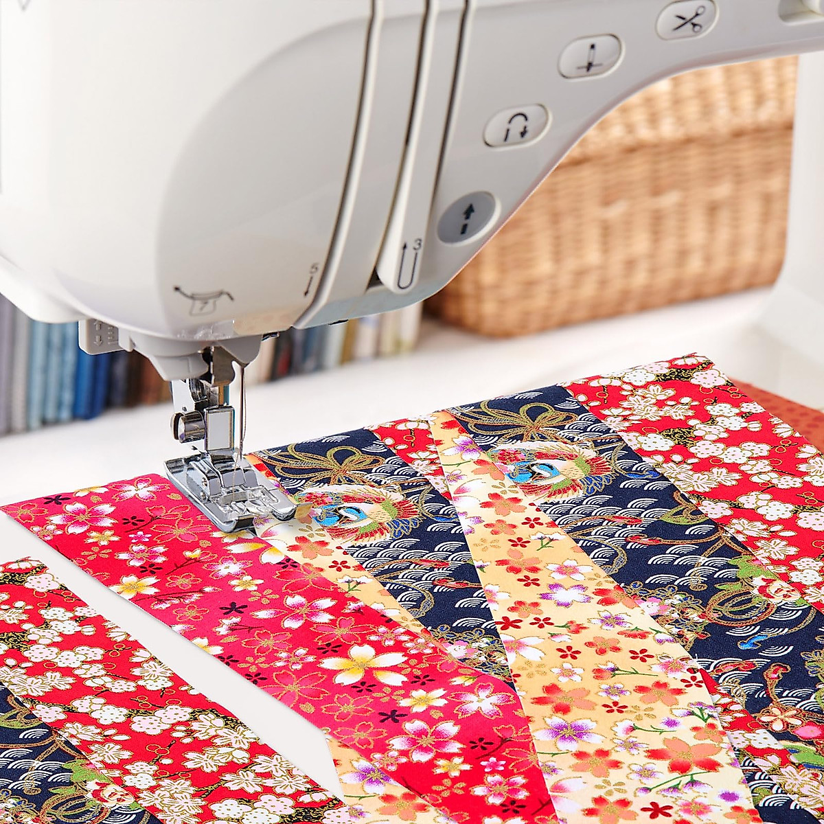 SmoothNovelty 160 Pcs 4 Roll Fabric Strips Assorted Quilting Fabric for Quilting Crafting and Sewing Rolled Cotton for Crafts Blanket Rug Upholstery and Purse Making (Japanese Style)