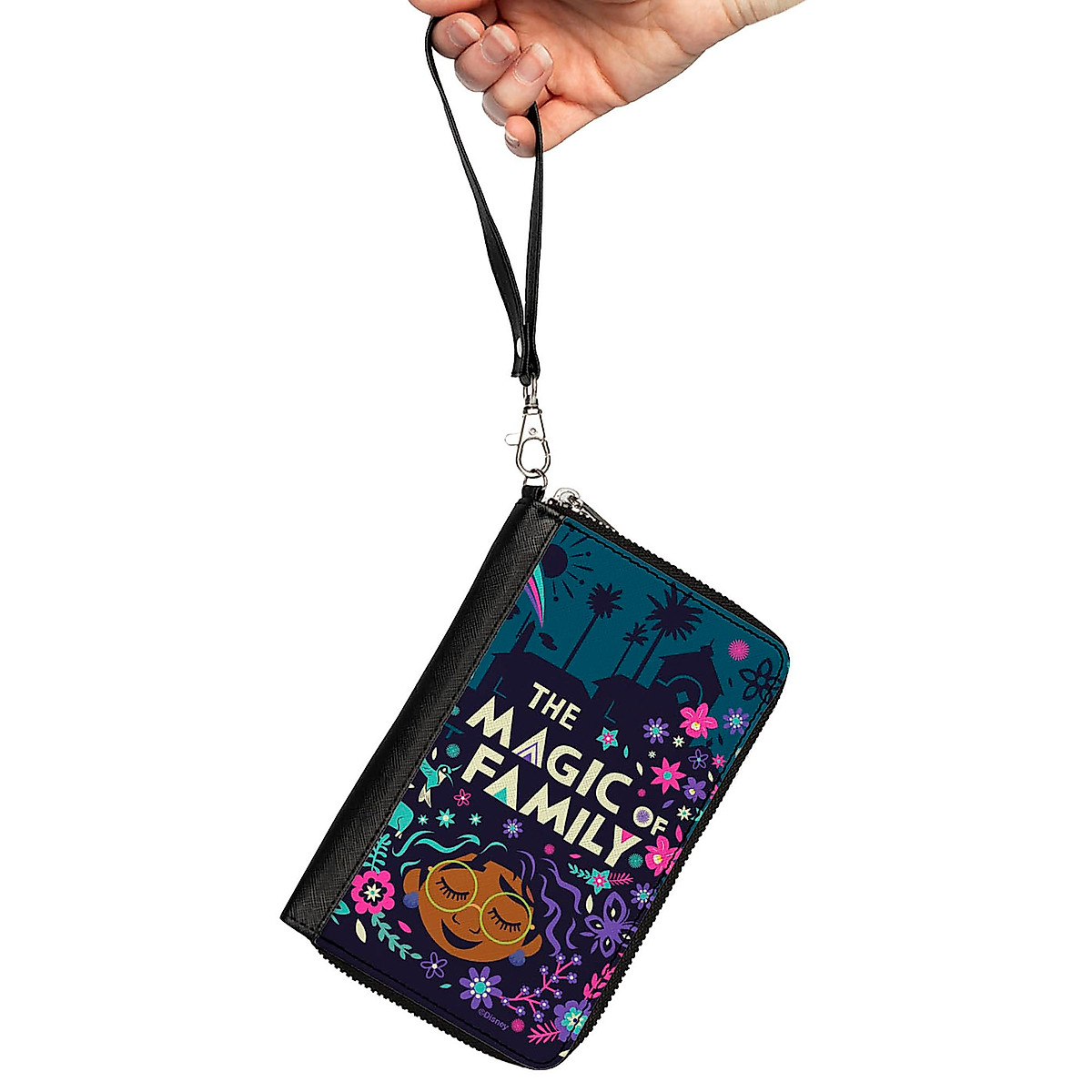 Buckle-Down Women's PU Zip Around Wallet Rectangle-Encanto, 7.5"x4.5"