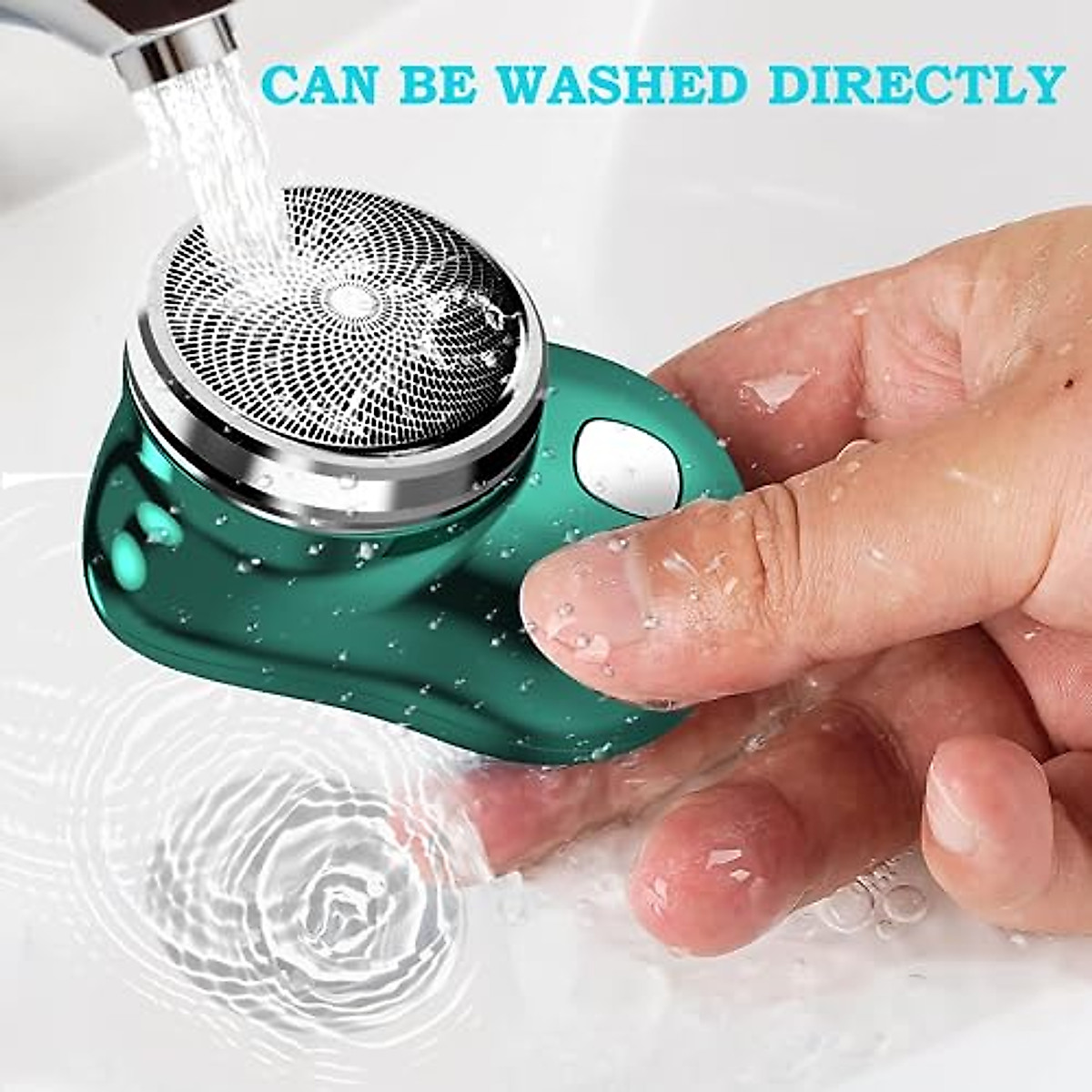 Mini Shave Portable Electric Shaver: Upgrade Electric Razor with LCD Screen Powerful Storm Shaver for Men Pocket Size USB Rechargeable Shaver Easy One-Button Use for Home Car Travel (Green)