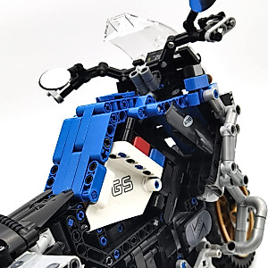 ShupBear Creator Expert Blue Super Adventure Motorcycle Set,Adult Car Model,Building Blocks 948 PCS