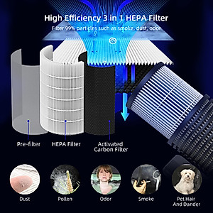 True HEPA Filter, Replacement Air Purifier Filter for QUEENTY F012 Car Air Purifier