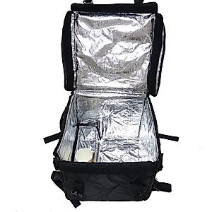 PK-64B: Big Pizza/Food Delivery Bag for Motorcycle or Bicycle, 16"x16"x16", with Metal Rack for Motorcycle Use