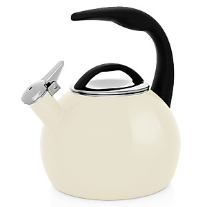 Chantal Anniversary Enamel on Steel Whistling Teakettle, 2 Quart, Black