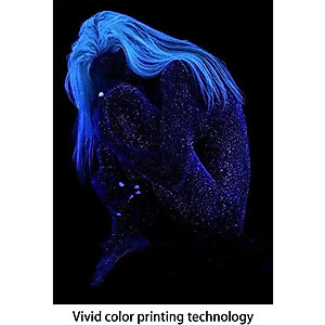 BATHTOI Blue Aesthetic Wall Decor, 50 Pcs Neon Photo Wall Collage Kit Aesthetic Pictures, Neon Posters Room Decor for Teen Girls, Aesthetic Wall Collage Kit, Poster Packs for Room Aesthetic