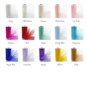 6 Shimmer Tulle Fabric Roll For Crafts, Wedding, Pary Decorations, Gifts - Purple 25 Yards SH Purple Shimmer