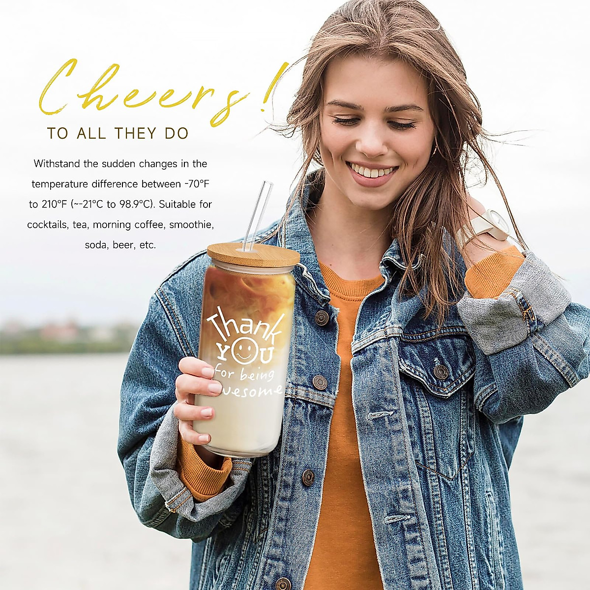 Thank You Gifts for Women, Employee Appreciation Gifts, Appreciation Gifts for Coworkers, Thank You for Being Awesome Glass Cup, Thank You Gift Basket Send Gratitude for Employees Teachers Coworkers