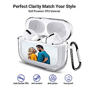 Custom Airpod Case for Apple AirPods Pro 2 with Keychain,Personalized Your Photo/Text/Name Airpods Pro 2nd Generation Clear Case for Men and Women
