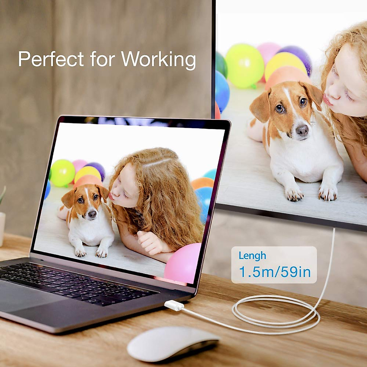 EZCast MagicLink USB to HDMI Cable Adapter, Screen Extender, Plug and Play, Portable Streaming Device, Stream 1080P Video and Audio to Your Screen, Supports Windows, Mac, Airplay, 1.5m/5ft