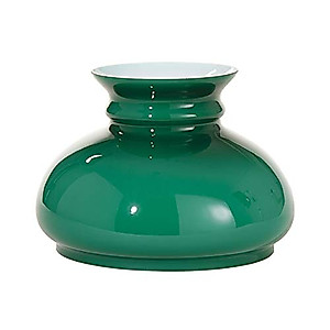 B&P Lamp® Green Over White Opal Cased Glass 7 Inch Fitter Student Style Lamp Shade