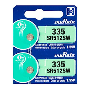 Murata 335 SR512SW Battery 1.55V Silver Oxide Watch Button Cell - Replaces Sony 335 (2 Batteries)