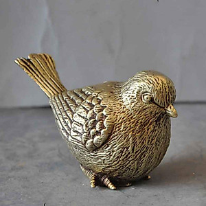 JUZZQ for Office Garden Family Room Abstract Ornaments Figurines Art Gift Statues and Figurines for Home Decor,Feng Shui Brass Copper Animal Small Bird Lucky Statue Sculpture Desktop Sculpture