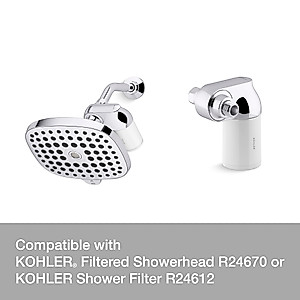 KOHLER R24162-NA Aquifer Shower Filter Replacement for The KOHLER Aquifer Filtered Showerhead, Showerhead Filter for Skin and Hair, One Filter Cartridge
