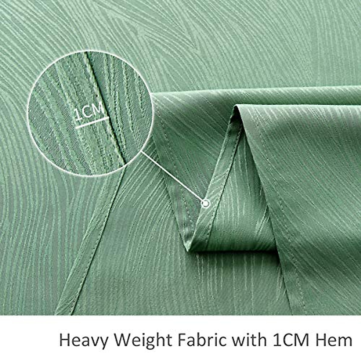 maxmill Jacquard Table Cloth Swirl Pattern Spillproof Wrinkle Resistant Oil Proof Heavy Weight Soft Tablecloth for Kitchen Dinning Tabletop Outdoor Picnic Rectangle 52 x 70 Inch Sage Green