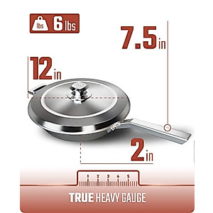 DALSTRONG Frying Pan Skillet - 12 inch - The Avalon Series - 5-Ply Copper Core - Hammered Finish Cooking Pan - 3 Quart - Premium Silver Kitchen Cookware - Omelet, Beef, Egg Pan - w/Lid & Pot Protector