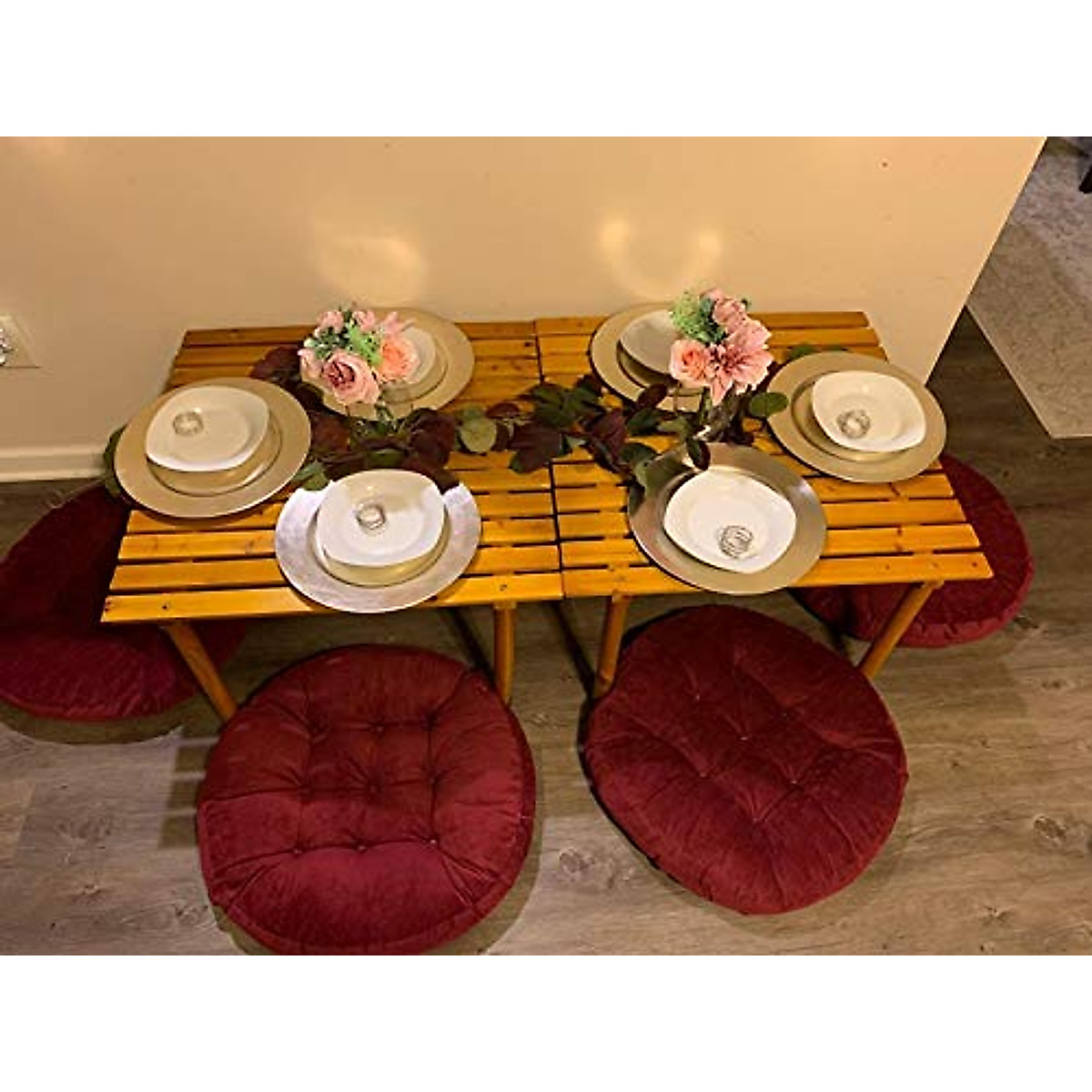 Tiita Floor Pillows Cushions Round Chair Cushion Outdoor Seat Pads for Sitting Meditation Yoga Living Room Sofa Balcony 22x22 Inch, Grey