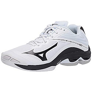 Mizuno Wave Lightning Z6 Womens Volleyball Shoe, White/Black, 10.5